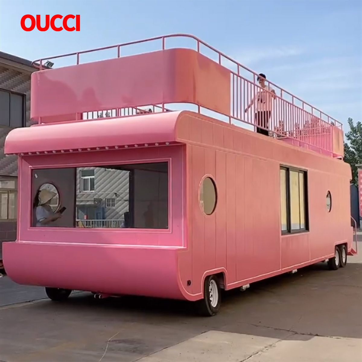 USA delivery two floor potato truck mobile kiosk food trailer seasoning ...