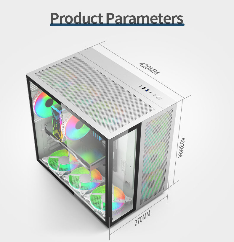 PC Gamer Casing MESH C Performance-X USB Type-C Tempered Glass On The ...