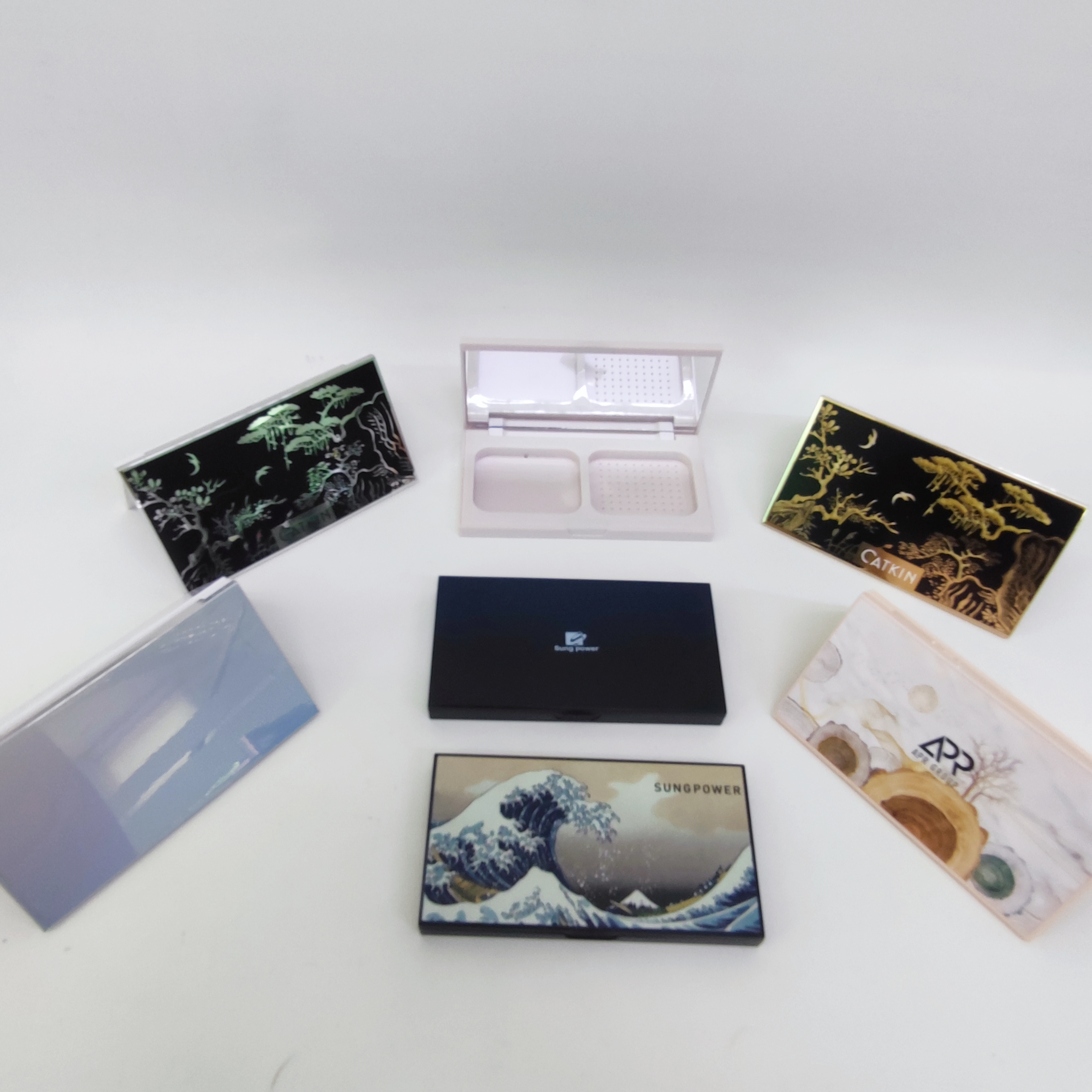 Custom 3d Embossing Blush Container Magnetic Compact Makeup Powder ...