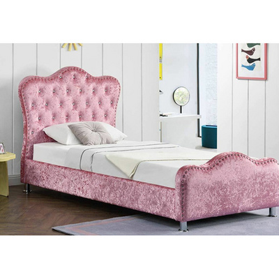 Manufacturer Wholesale Furniture Latest Red Cheap Queen Round Platform Beds Velvet Bed Pink Girl Single Wooden Bed BestSuppliers