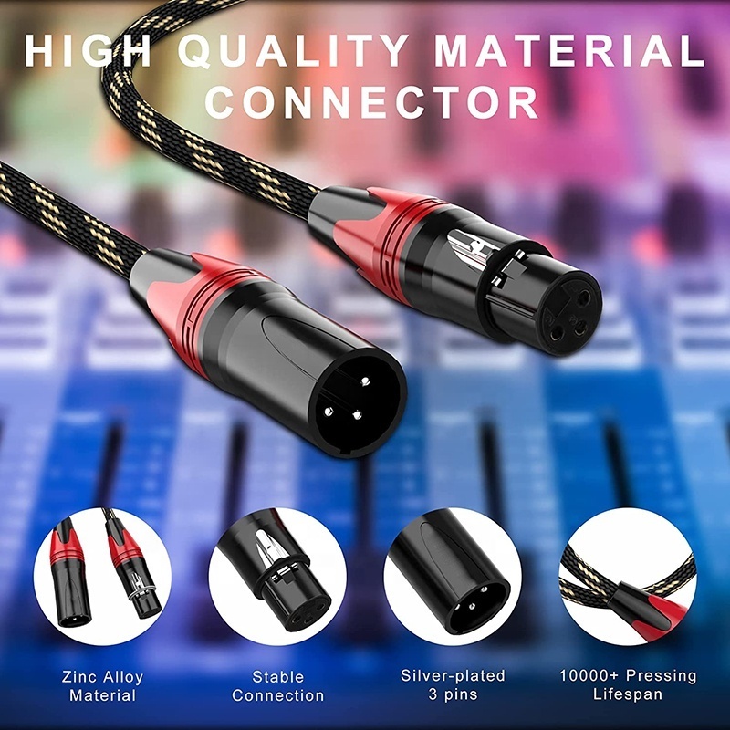3 Pin Connector XLR Female To XLR Male Speaker Microphone Balanced ...