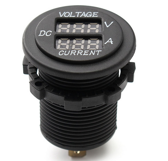 Car Motorcycle DC 12V 24V Amp Volt Meter Gauge Dual LED Digital ...