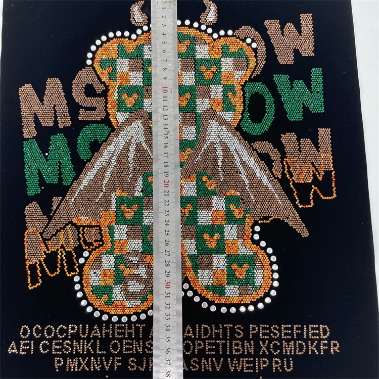 Internet celebrity 32*38cm high quality demon bear custom rhinestone ...