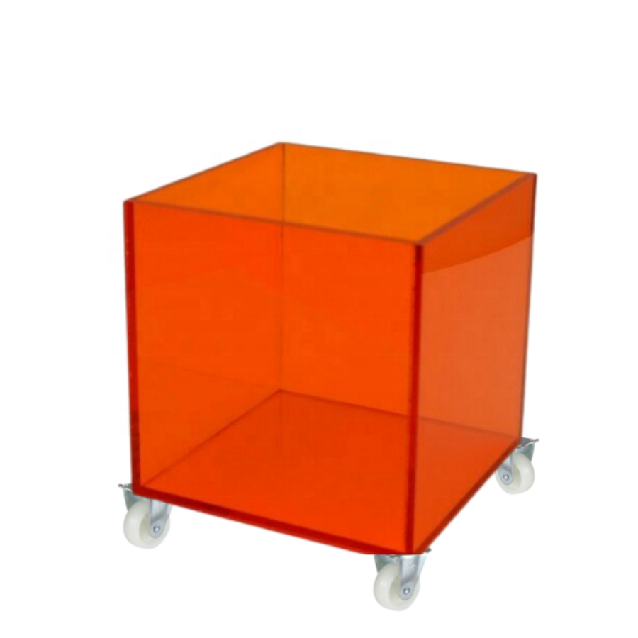 Lucite Colored Acrylic Cube Table on Wheels for Home Furniture ...
