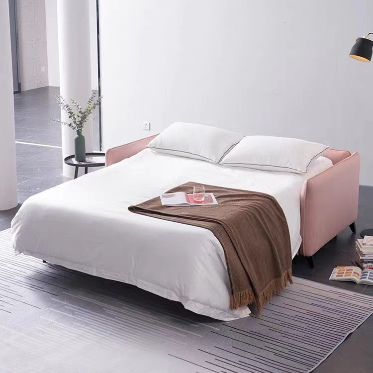 Minimalist Style Space Saving Sofa Bed Set Furniture Modern Fabric Bed ...