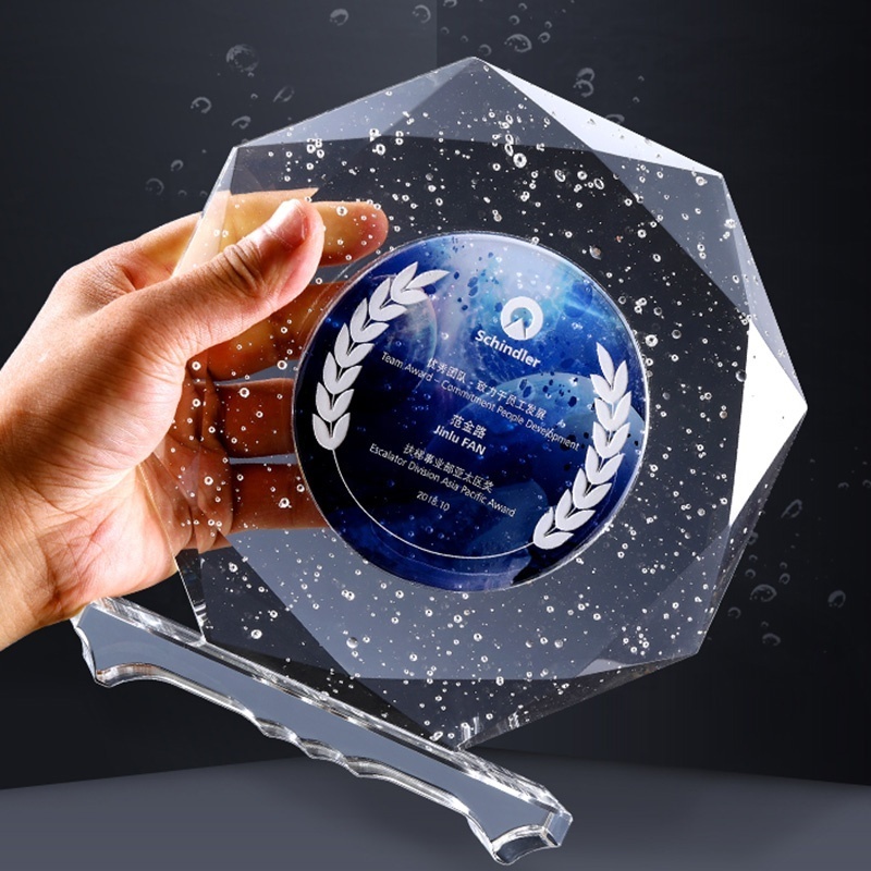 Carved Blank Transparent Bubble Crystal Trophy /Trophy/Medal Plaque ...