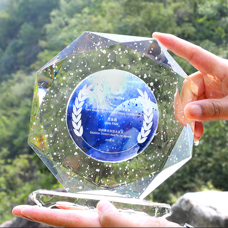 Carved Blank Transparent Bubble Crystal Trophy /Trophy/Medal Plaque ...