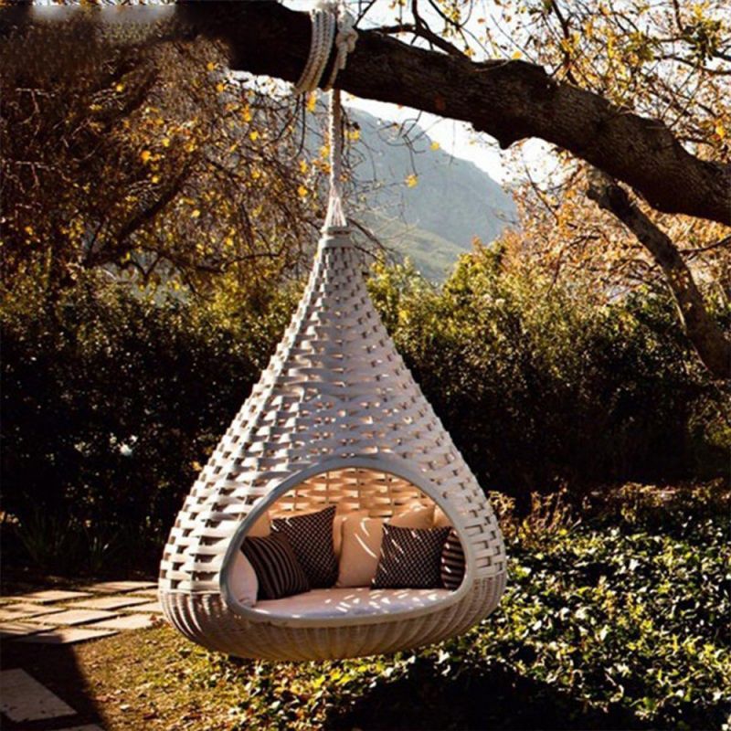 Round rattan hanging daybed store