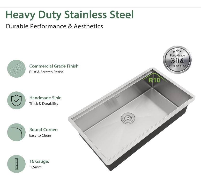 Kitchen Sink Workstation Undermount Sink 16 Gauge Stainless Steel ...