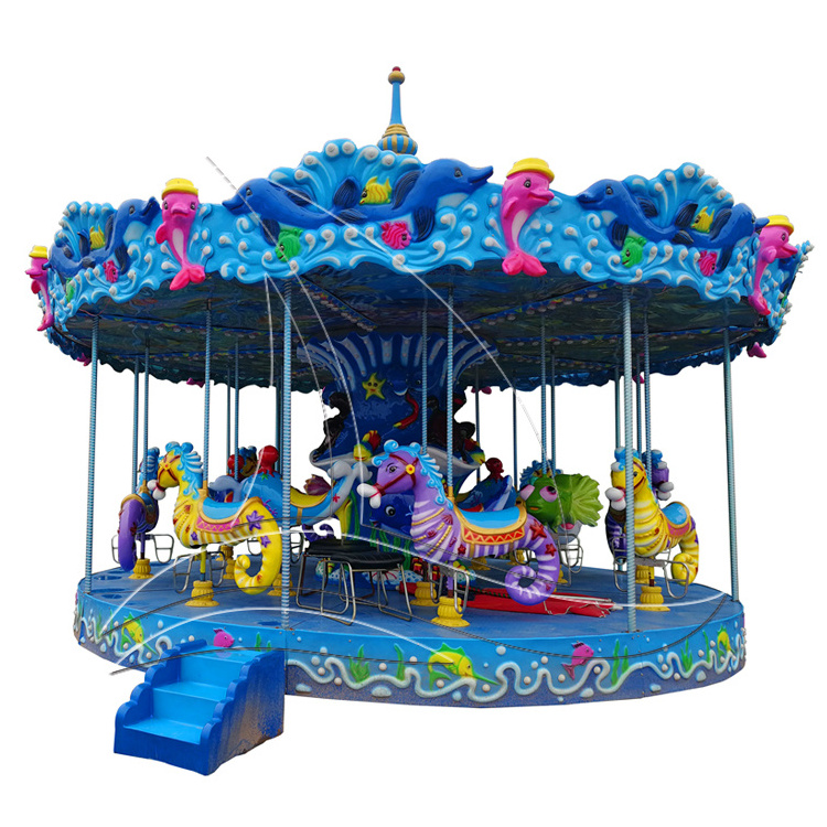 Fairground Trailer Kids Toy Antique Merry Go Round Carousel Horse For ...