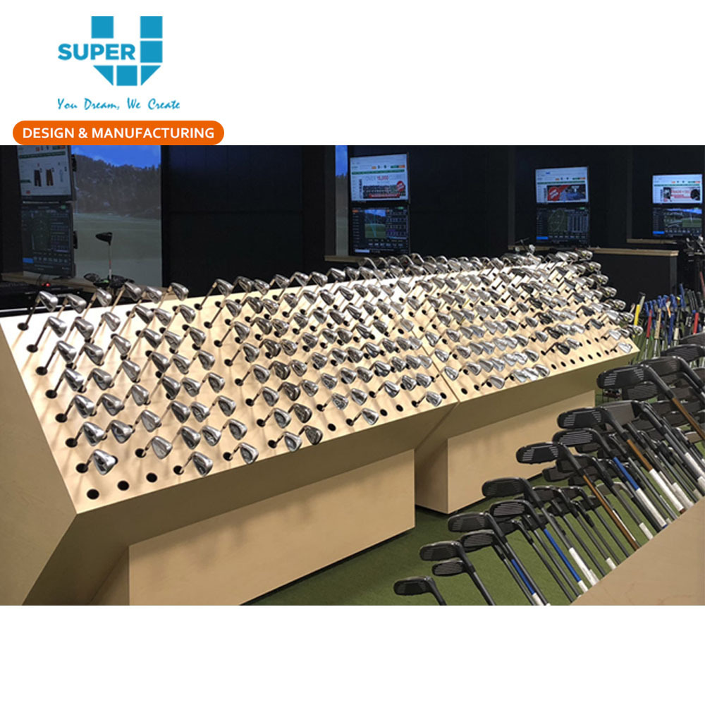 Wooden Golf Bag Rack Stand Shop Display Systems Golf Bag Storage Rack ...