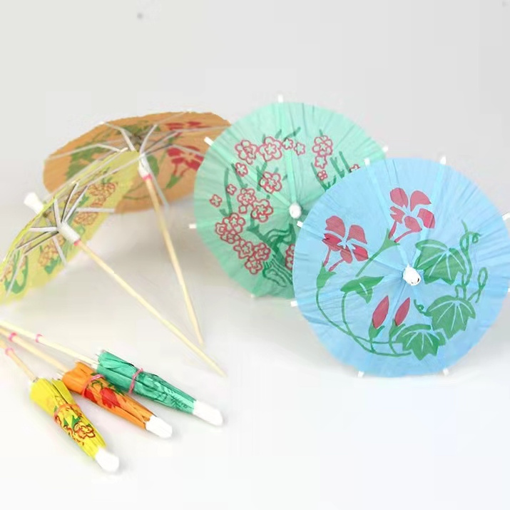 Biodegradable wooden umbrella Fruit stick Decorative Cocktail Stick ...