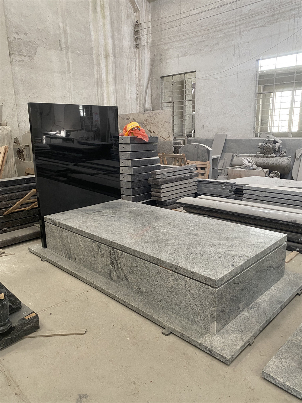 Black White Mixed Color Granite Cross Poland Style Tombstones ...