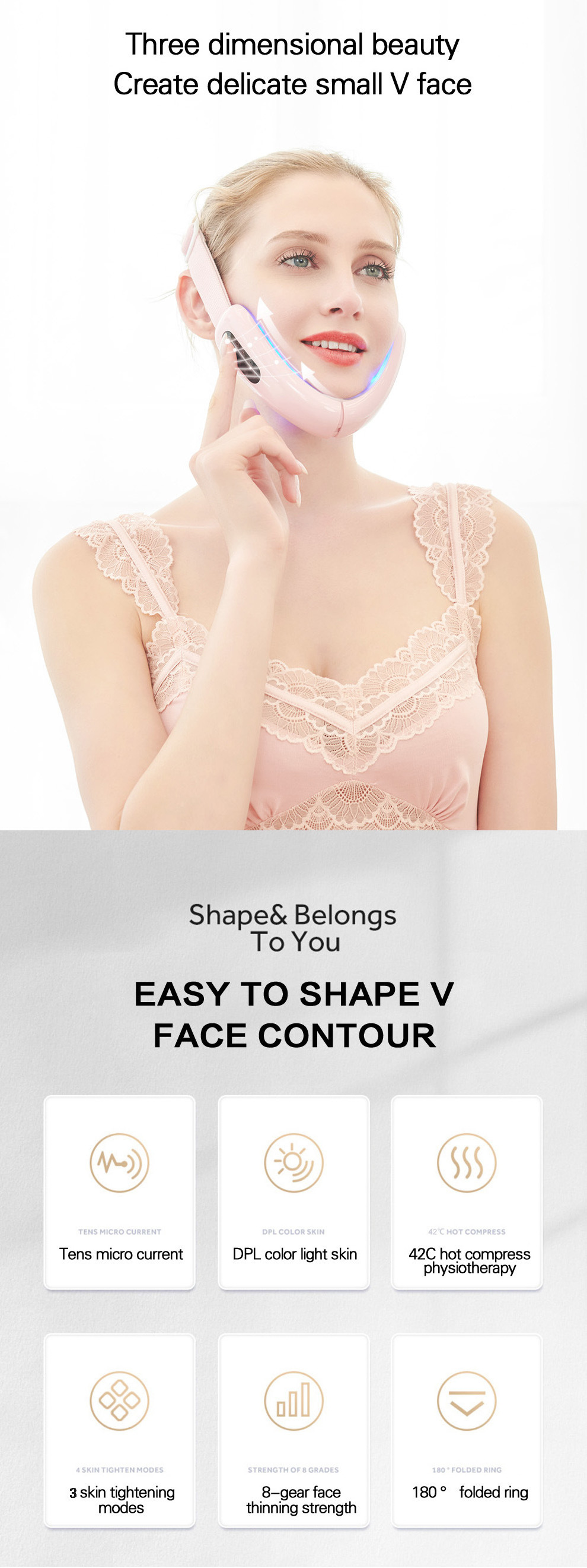 Face Lifting Device Electric V Face Machine Double Chin Reducer ...