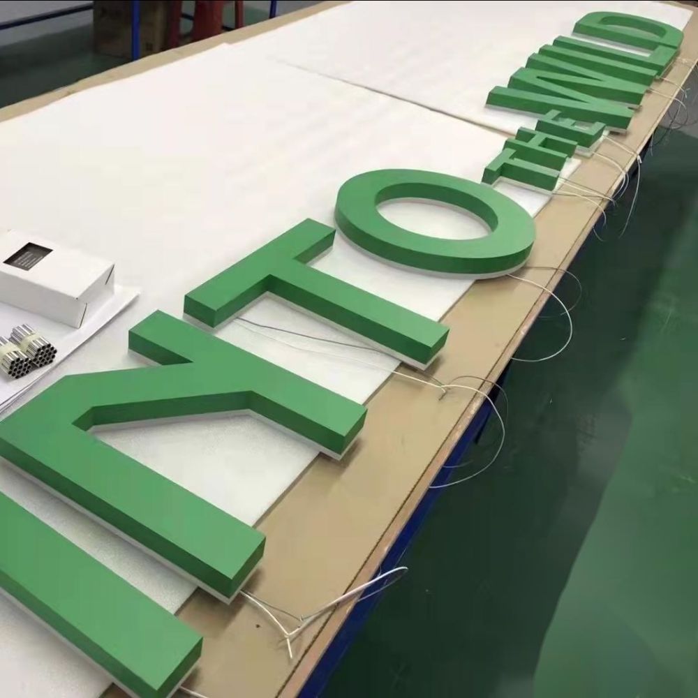 3D store sign acrylic + stainless steel waterproof open signage off LED ...