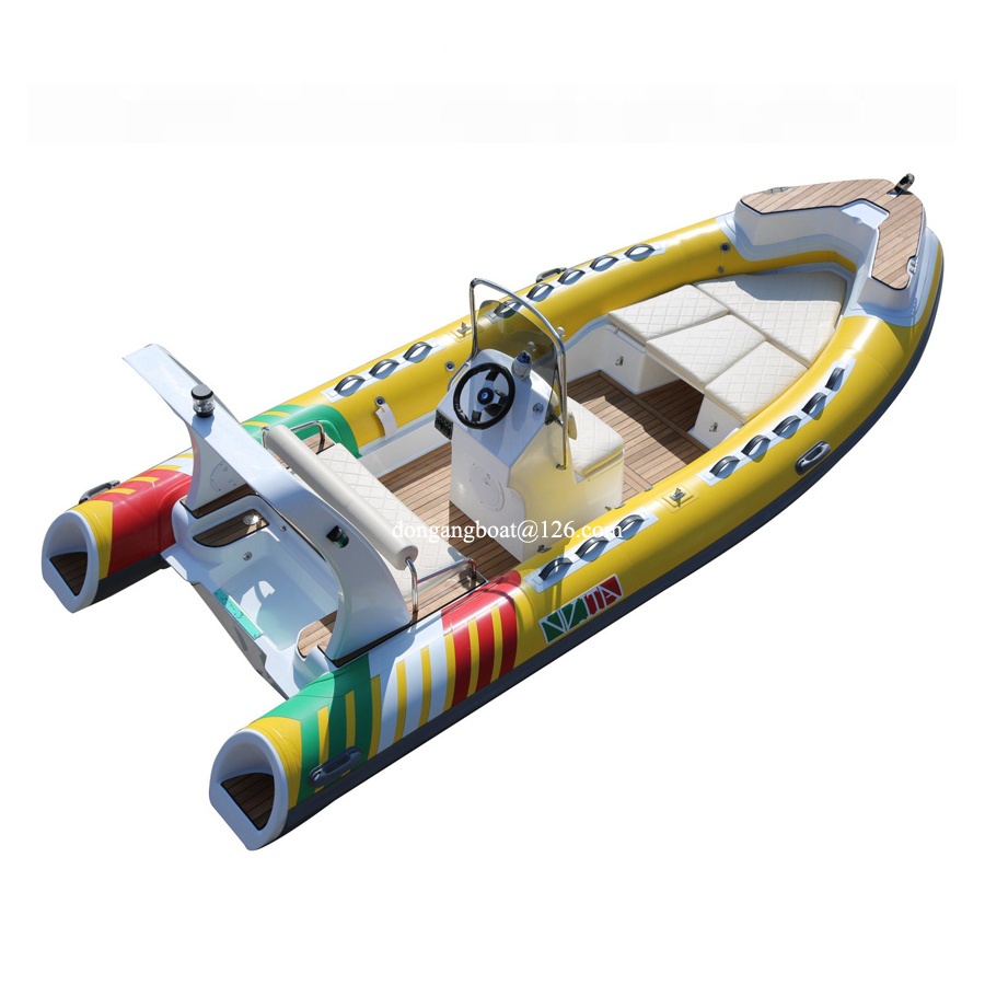 5.5m hypalon inflatable aluminium hull rib boat with motor fiberglass ...