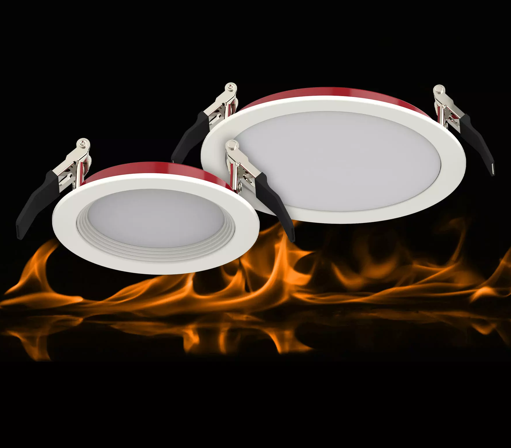 6-Pack 4 Inch Ultra-Thin Black Trim Canless LED Downlight 2 Hour FIRE ...