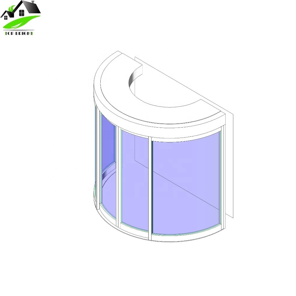 Commercial exterior slide curved security glass tempered automatic ...