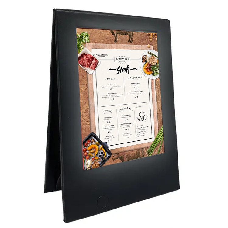 Restaurant Leather Menu LED Menu Board 2 View Table Tent Led Lighting ...