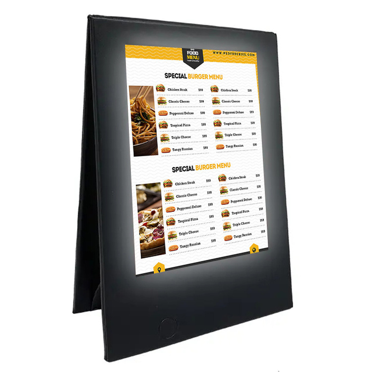 Restaurant Leather Menu LED Menu Board 2 View Table Tent Led Lighting ...