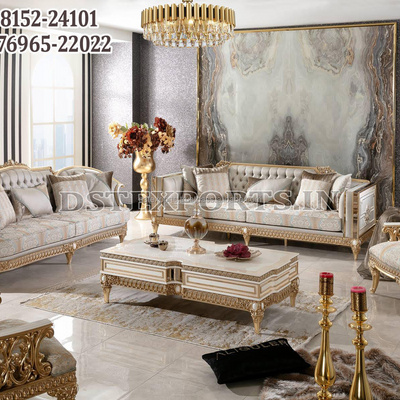 Mexican Style Sofa Set for Luxury Villas American Design Wood Drawing Room Furniture 5 Seater Hand Carved Sofa For Drawing Room