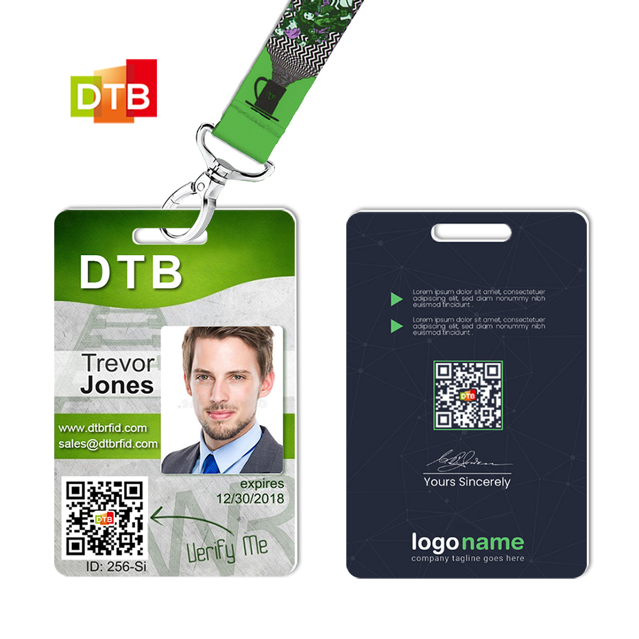 Customize Pvc Hanging ID Card Employee ID Badge Card RFID/NFC Plastic ...