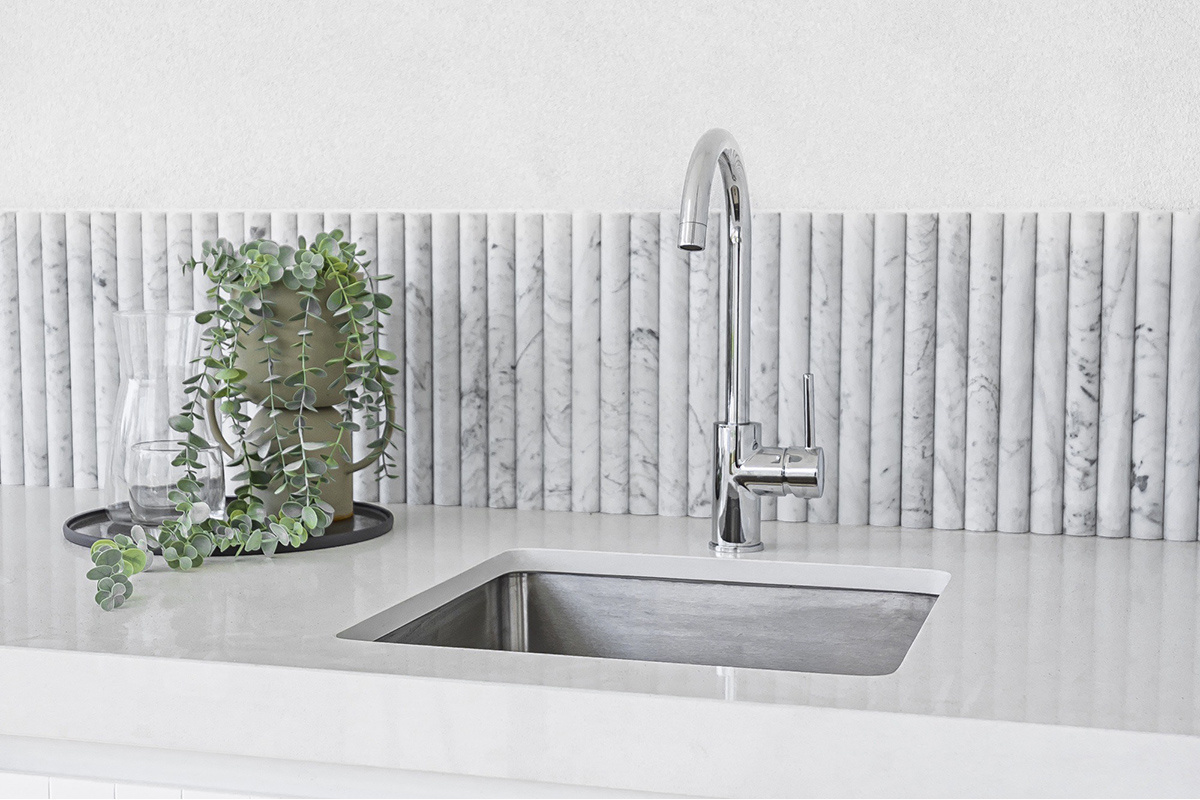 Customized stone wall round stripe border fluted panel slab flute ...