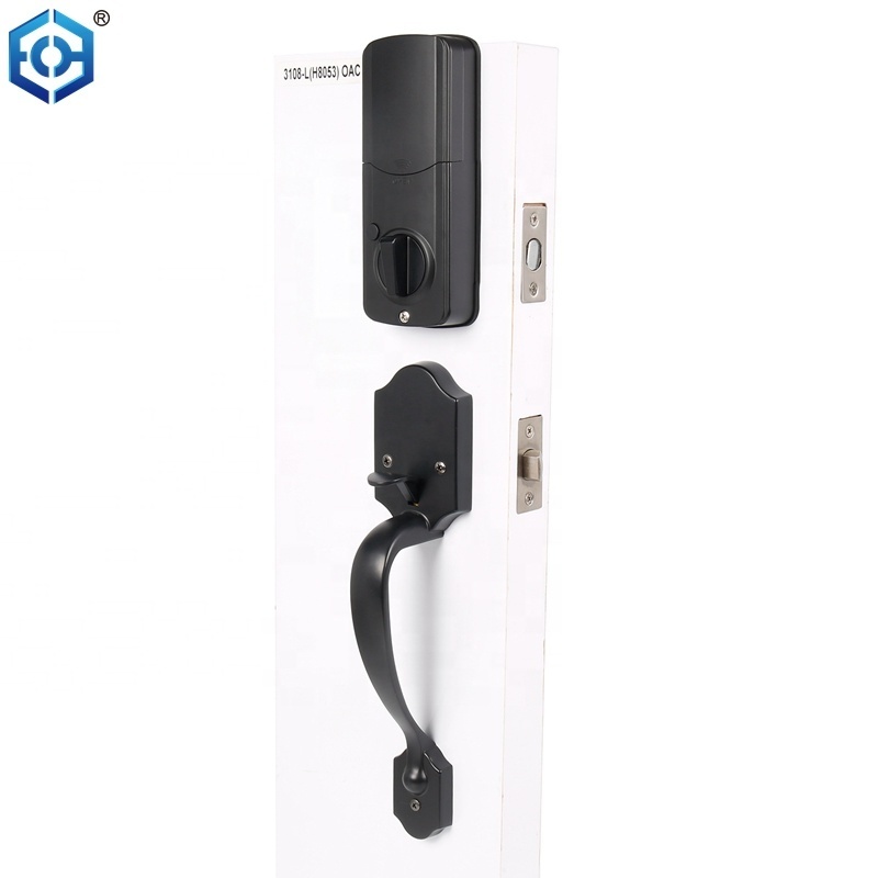 Black Auto Keypad Front Fingerprint Smart Deadbolt Keyless Entress ...