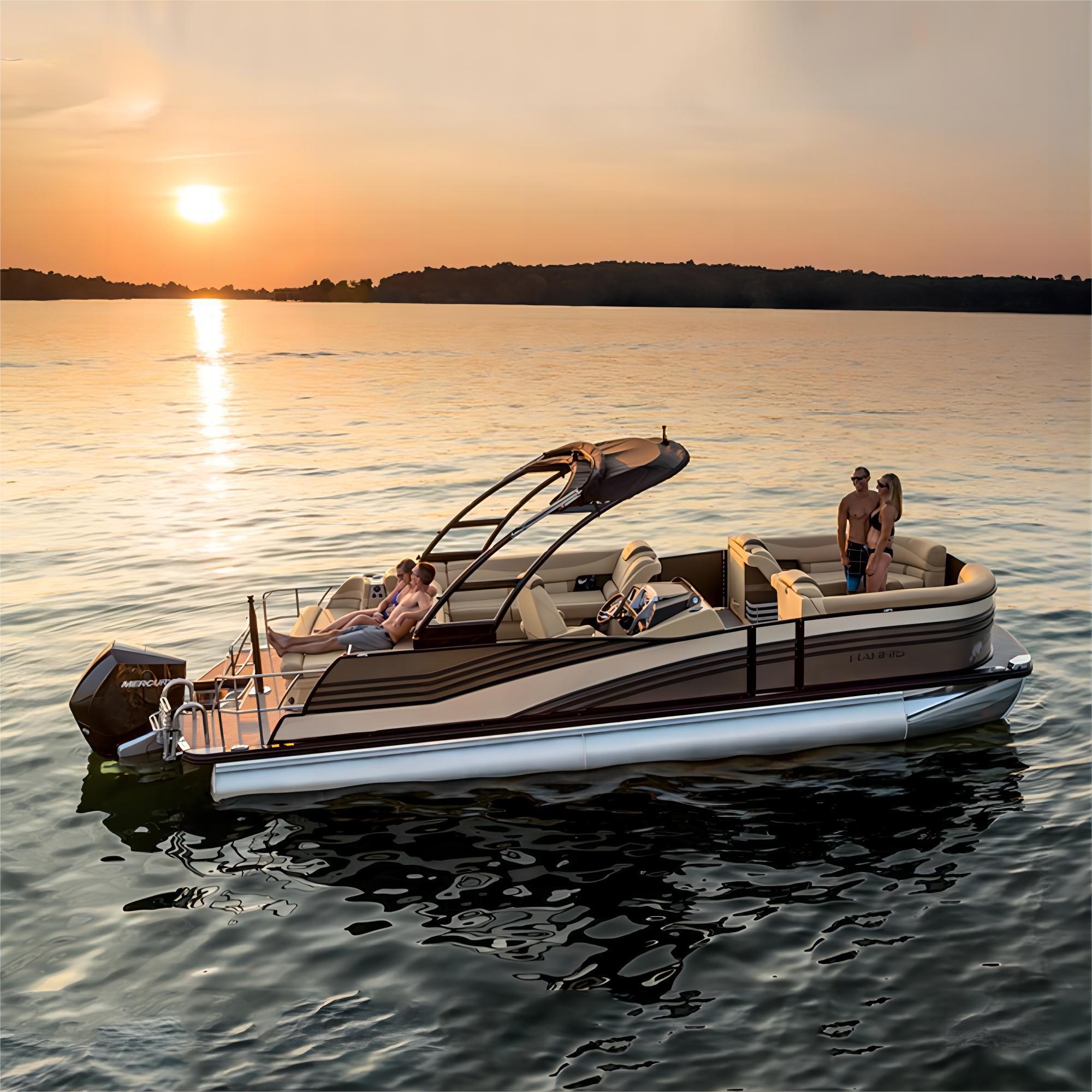 Kinocean Cheap Aluminum Alloy Pontoon Boat with Center Console Aluminum ...