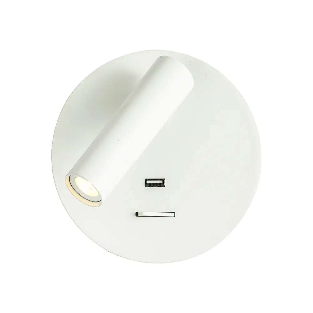 ECOJAS Round bedside spotlight led small wall light USB charging ...