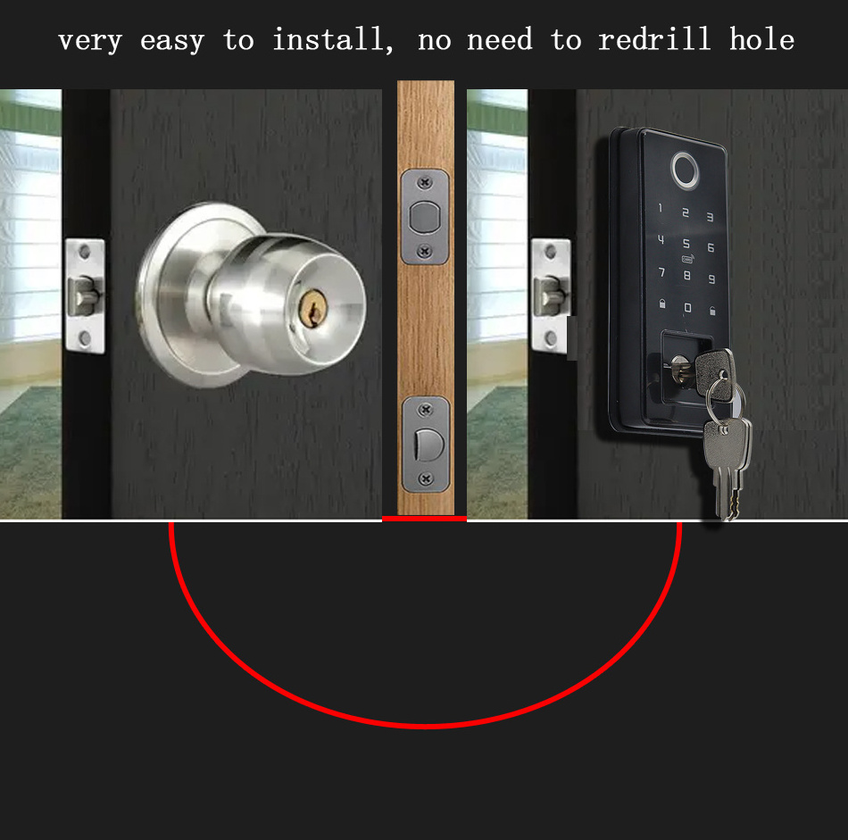 Eiysie Automatic Deadbolt Ttlock App Card Keypad Smart Door Lock Key Fingerprint Biometric smart ...