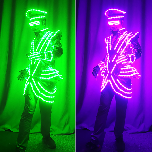 NEW Full Color LED Suit Costumes Clothes Lights Luminous Stage Dance ...