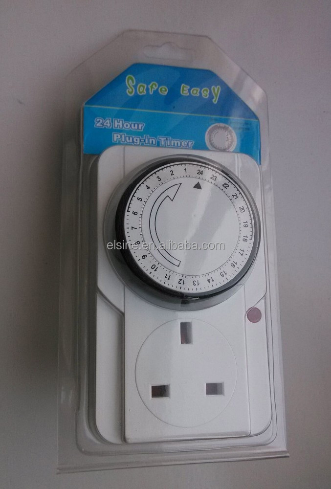 TE-22A 13A UK type 24hours Mechanical time switch Timer socket plug in ...