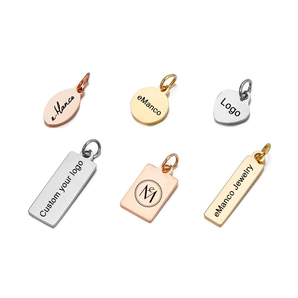 Customize Jewelry Brand Logo Tags Stainless Steel Necklace Bracelets ...