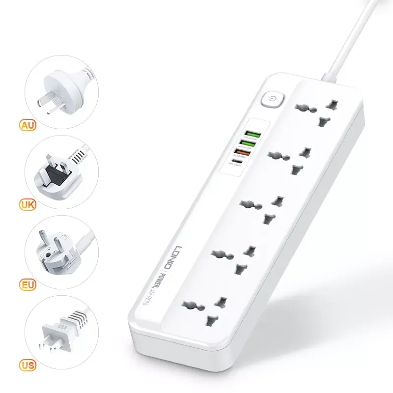 LDNIO Extension Cord LDNIO SC5415 5 Way Outlet Power Strips with USB ...