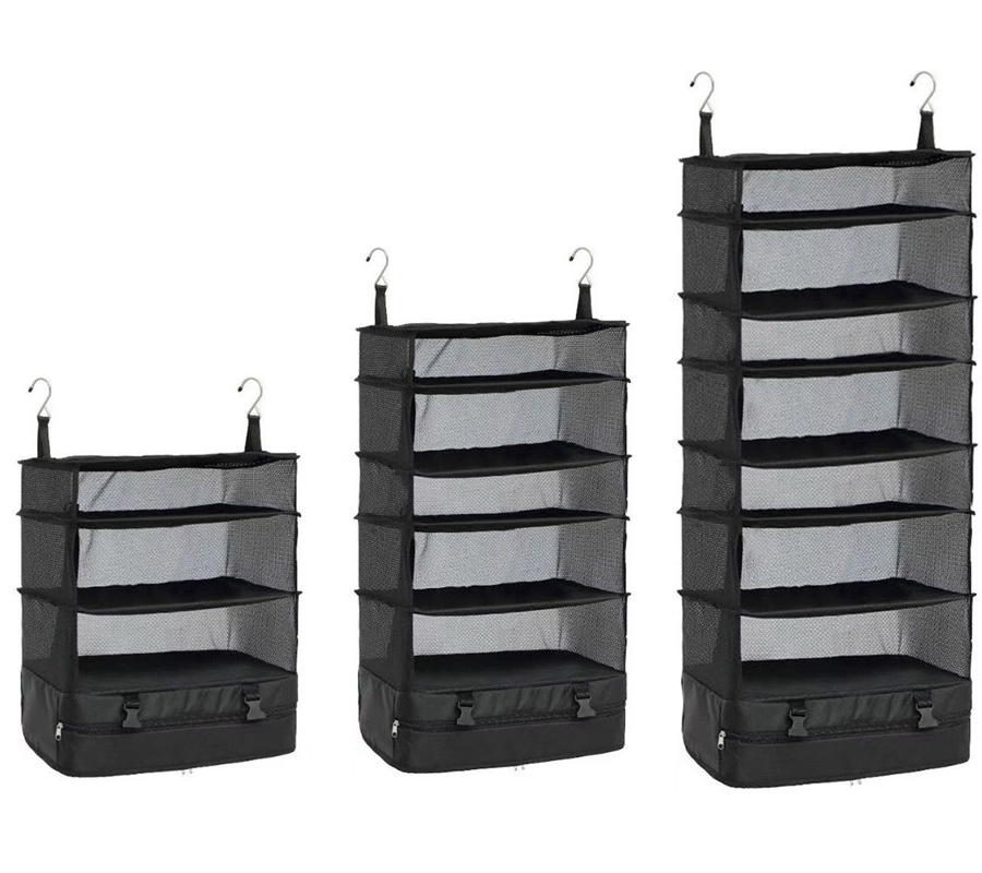 Hanging Closet Organizer and Storage with Dividers 7-Shelf Hanging Shoe ...