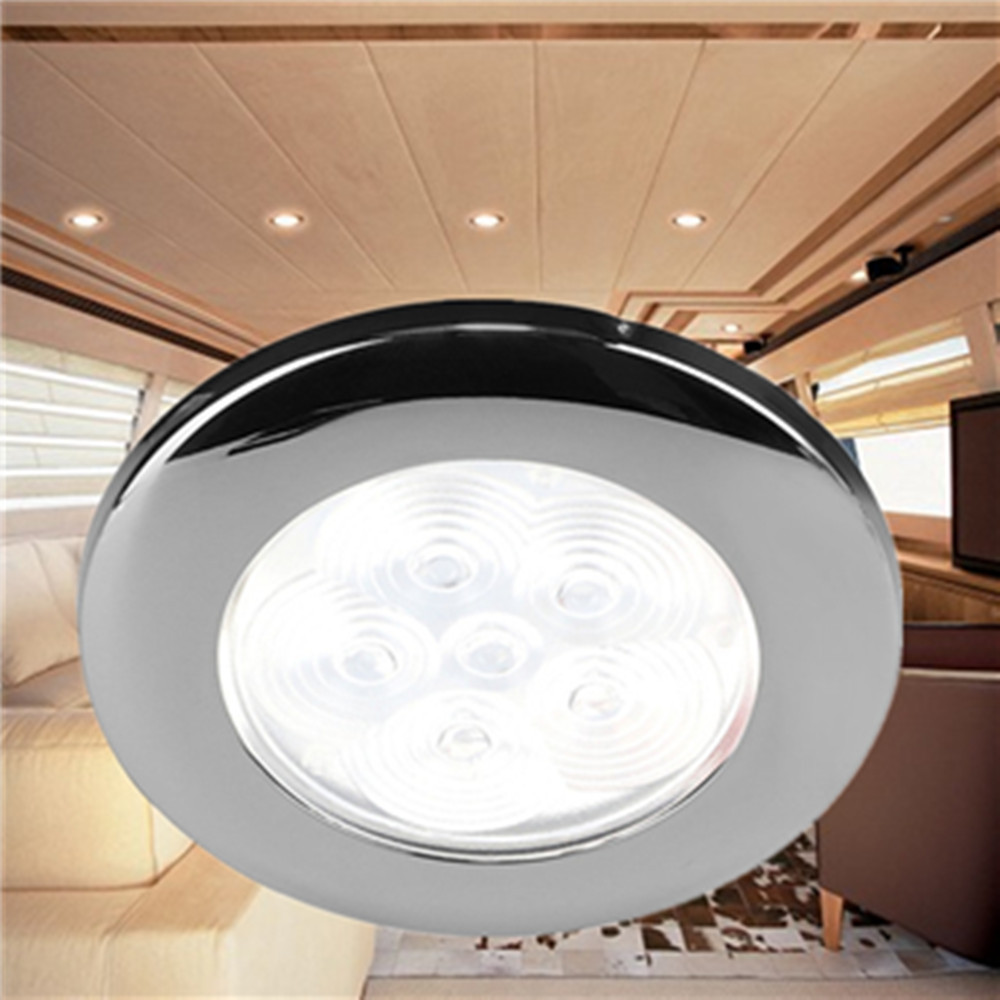 Long LED lifetime flush mount 12V rv ceiling cabin marine courtesy led ...