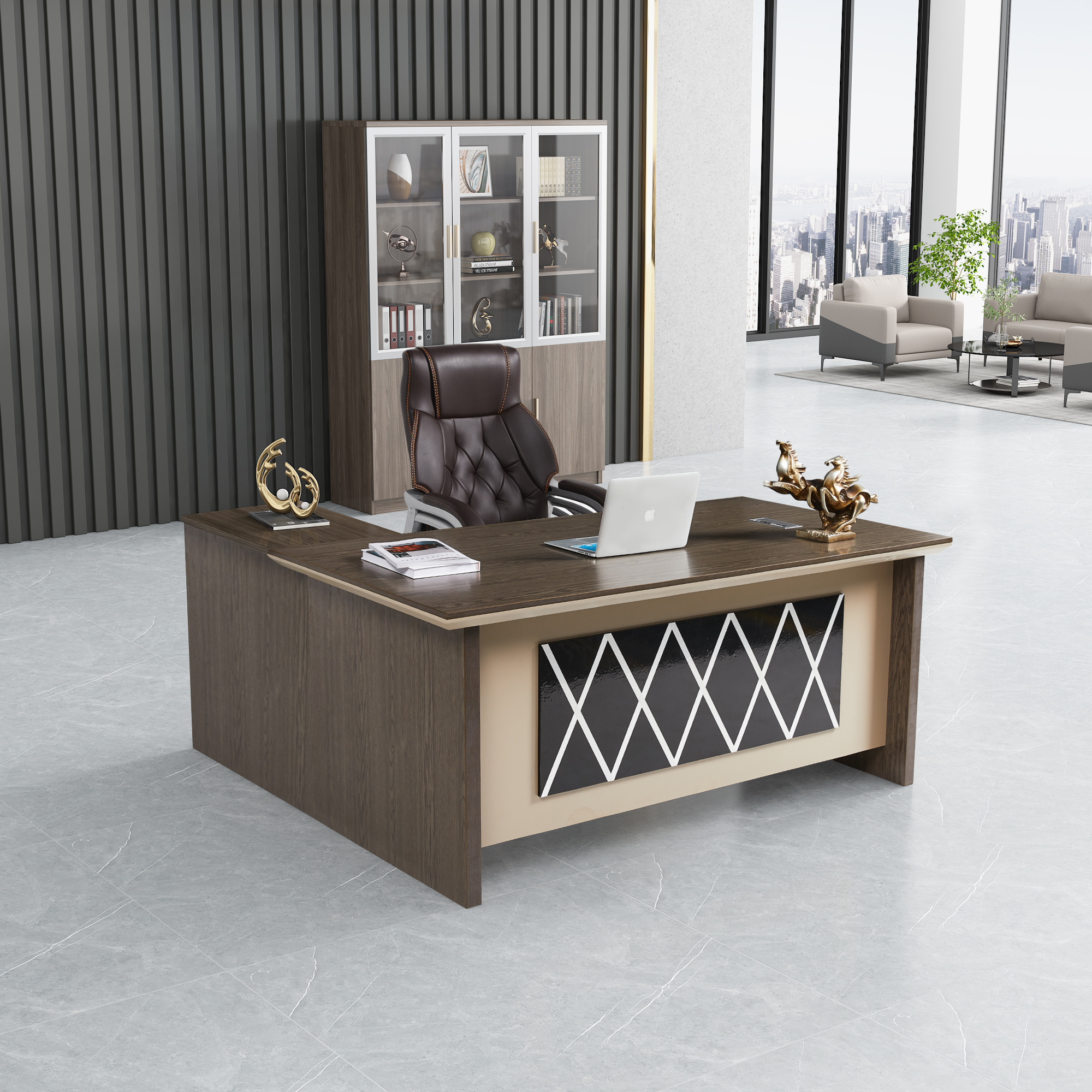 Ekintop modern luxury home black solid teak partner wood l-shaped hotel ...