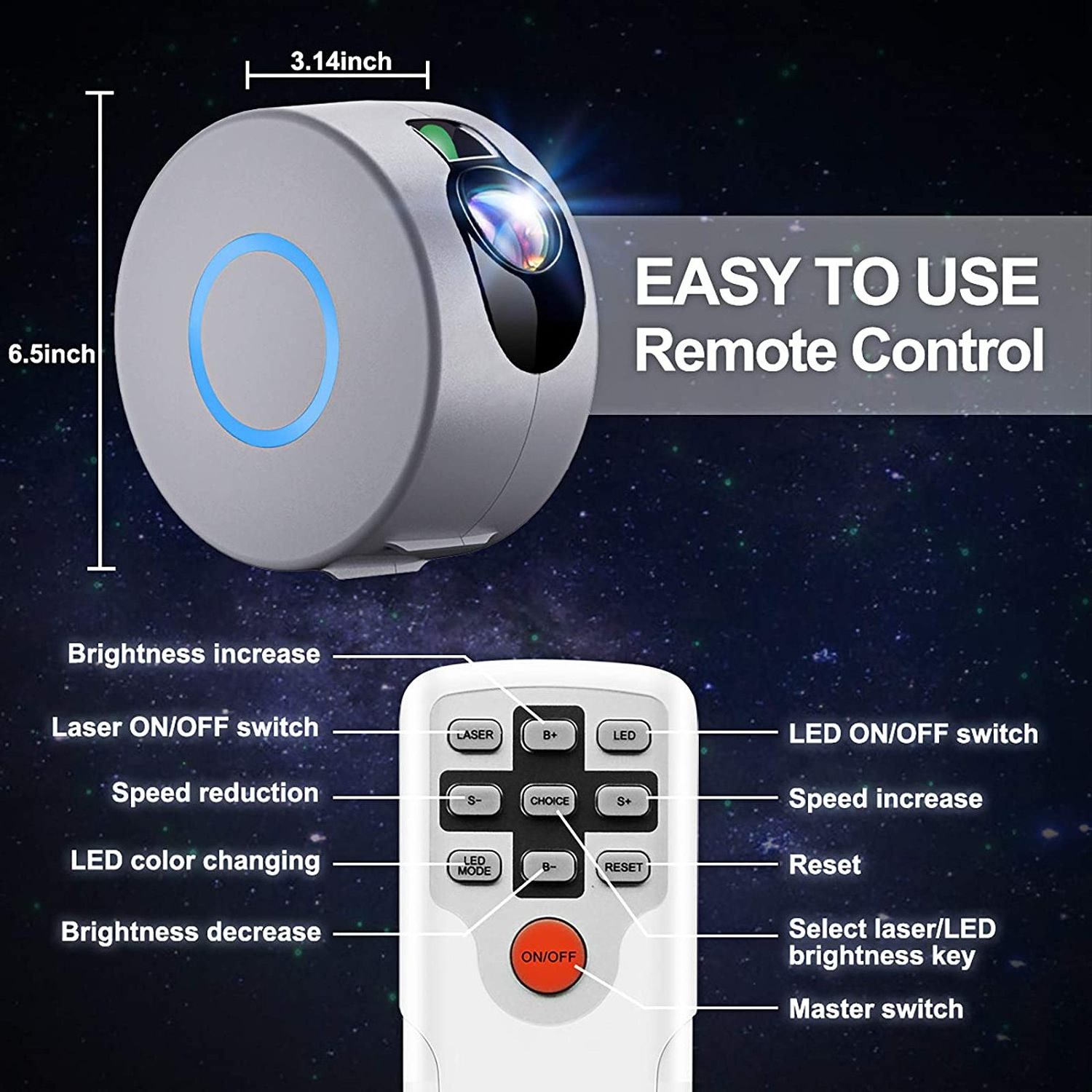 LED Star Night Light galaxy Projector LED projector decor Lamp with ...