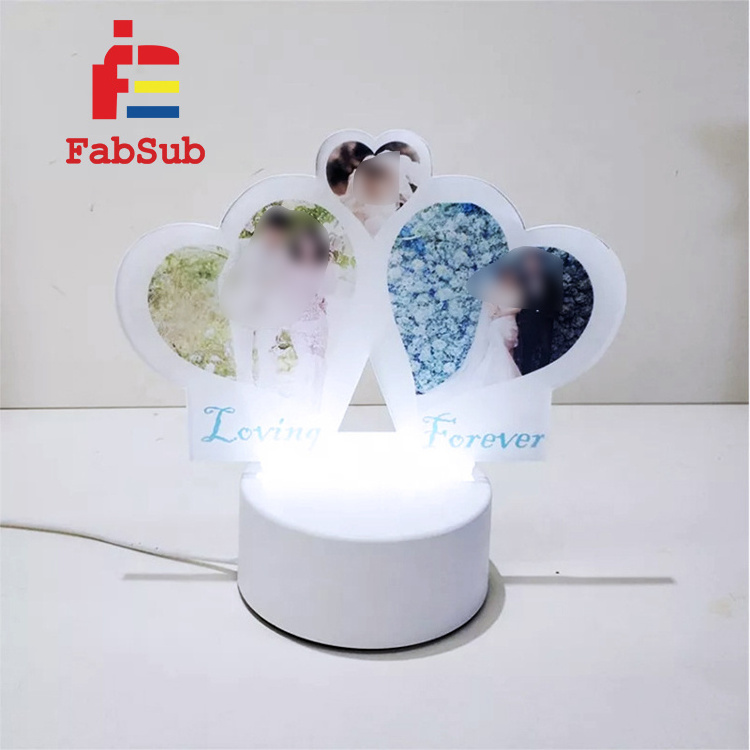 sublimation blank acrylic frame with table led night light adjustable 6 ...