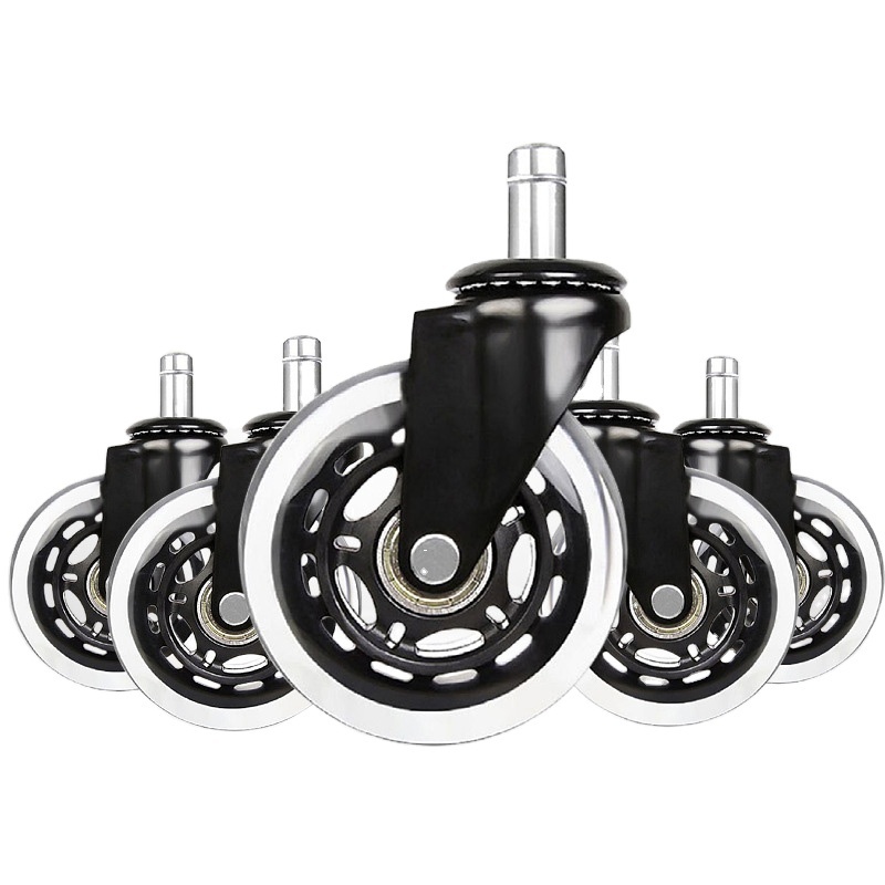 2 "2.5" 3 "Black Insert Rod PU Caster Wheel Universal Transparent ...