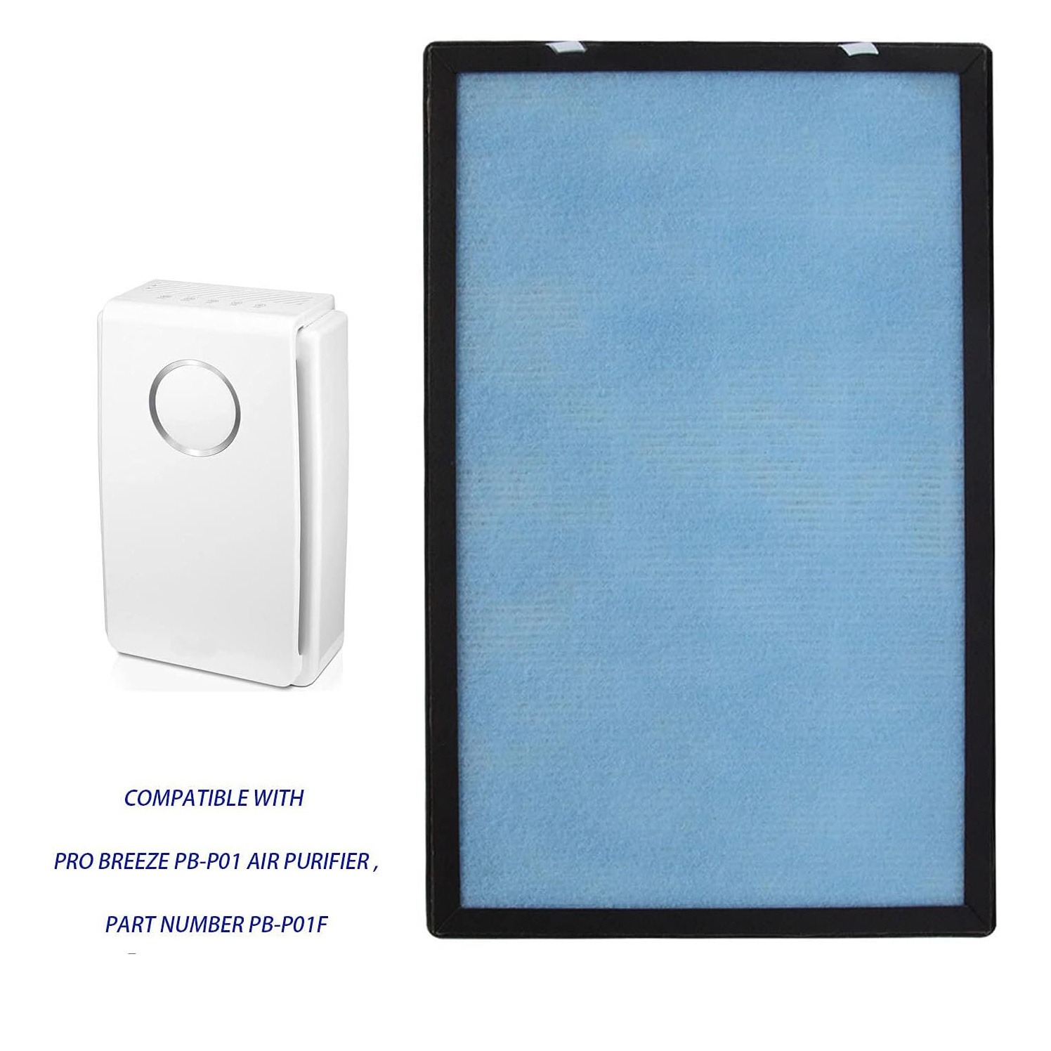 2 Pack H13 4 Stage Filtration 2 IN 1 Replacement True HEPA Filters Compatible with Pro Breeze PB P01 Air Purifier