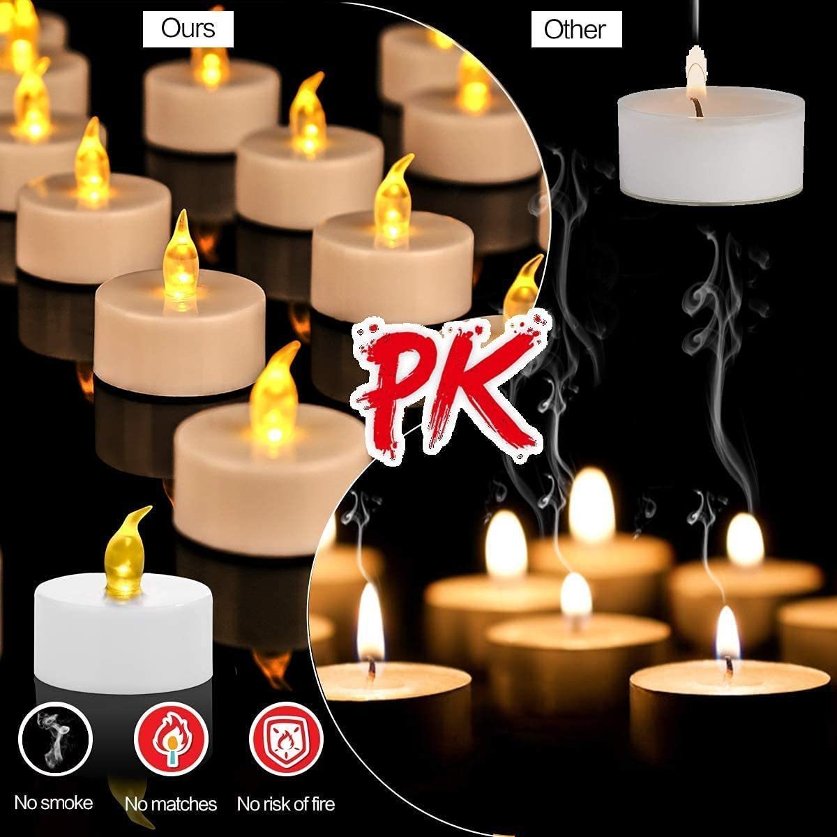 Flameless Votive Tea light Candles Battery Operated LED mini candle for ...