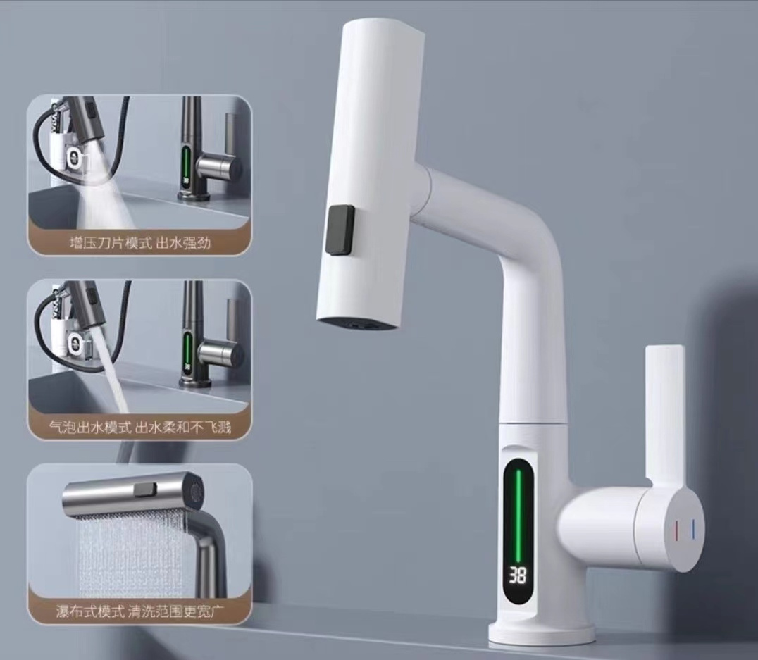 New Digital Waterfall Elevating luxury Wash Basin faucet 360degree ...