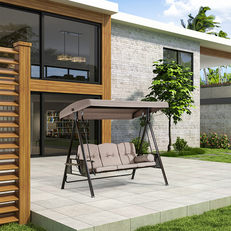 Outdoor covered Two-purpose swing bed outdoor swings for adults 3 seat ...