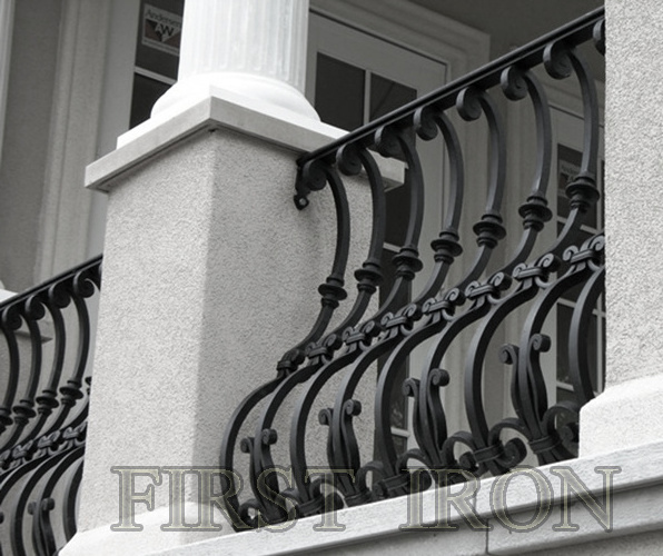 Vintage wrought iron outdoor railing, balcony railing design, porch ...