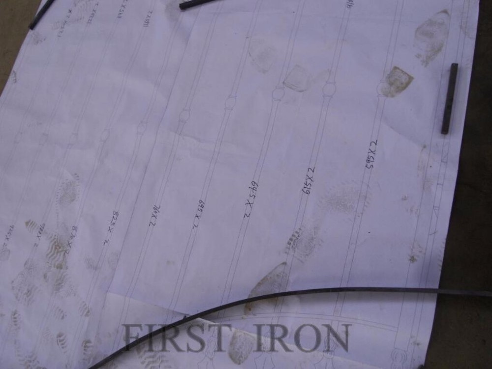 Modern Japanese style wrought iron curved stair railings, simple iron ...