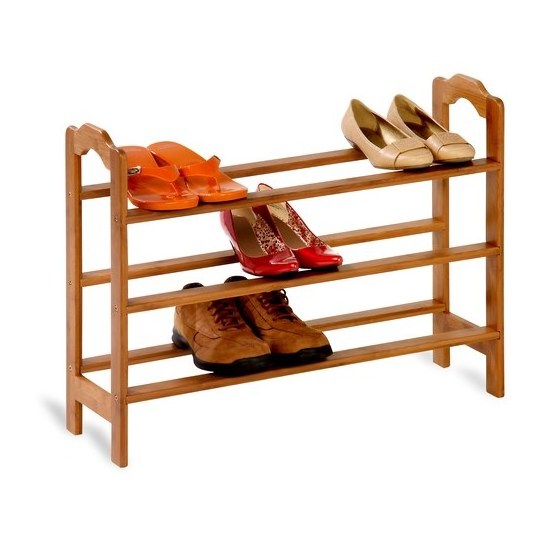Custom Bamboo Shoes Rack 3-Tier Stackable Shoe Shelf Storage Organizer ...