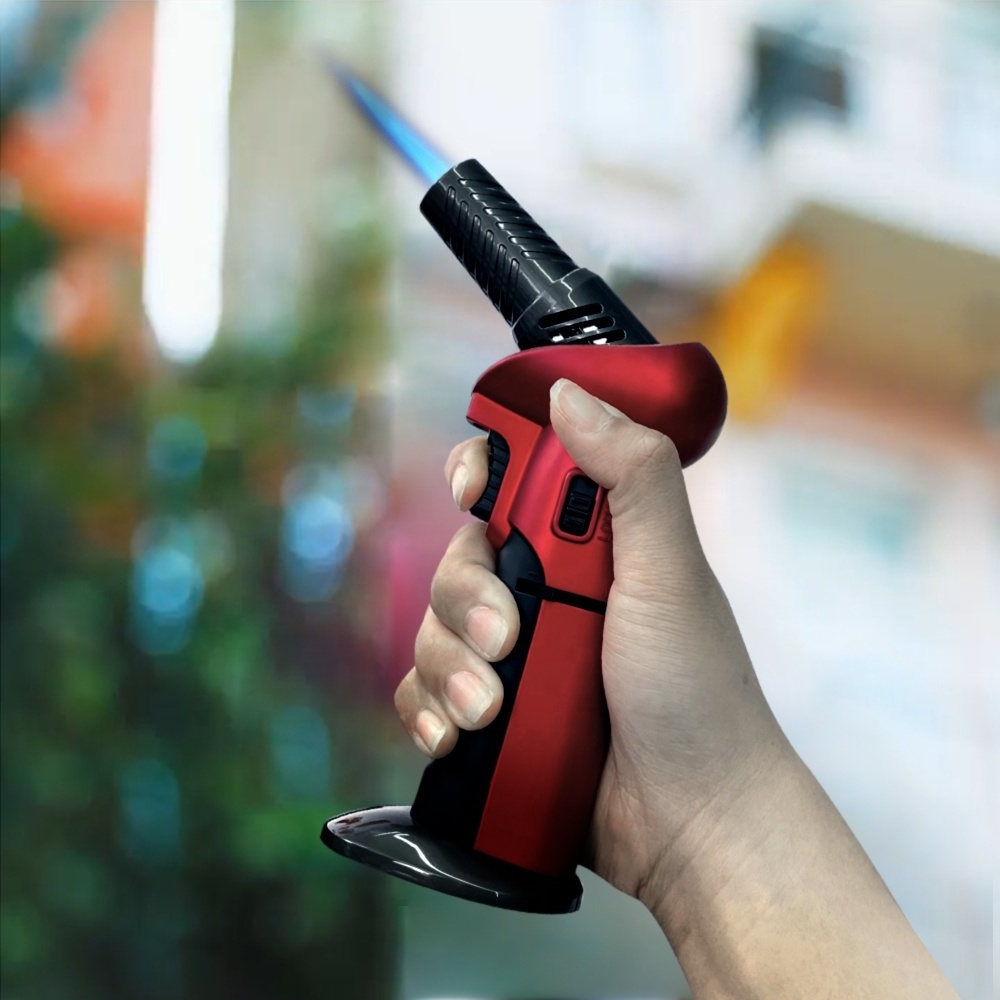 Powerful adjustable rotating blow table butane gas torch burner lighter ...