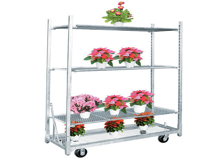 Greenhouse Transport Cart Flower Trolley Utility Shelf Plant Display ...